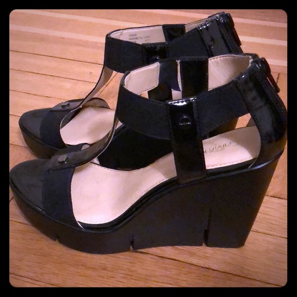 Calvin Klein | Shoes | Cute Strappy Platform Sandals By Calvin Klein ...